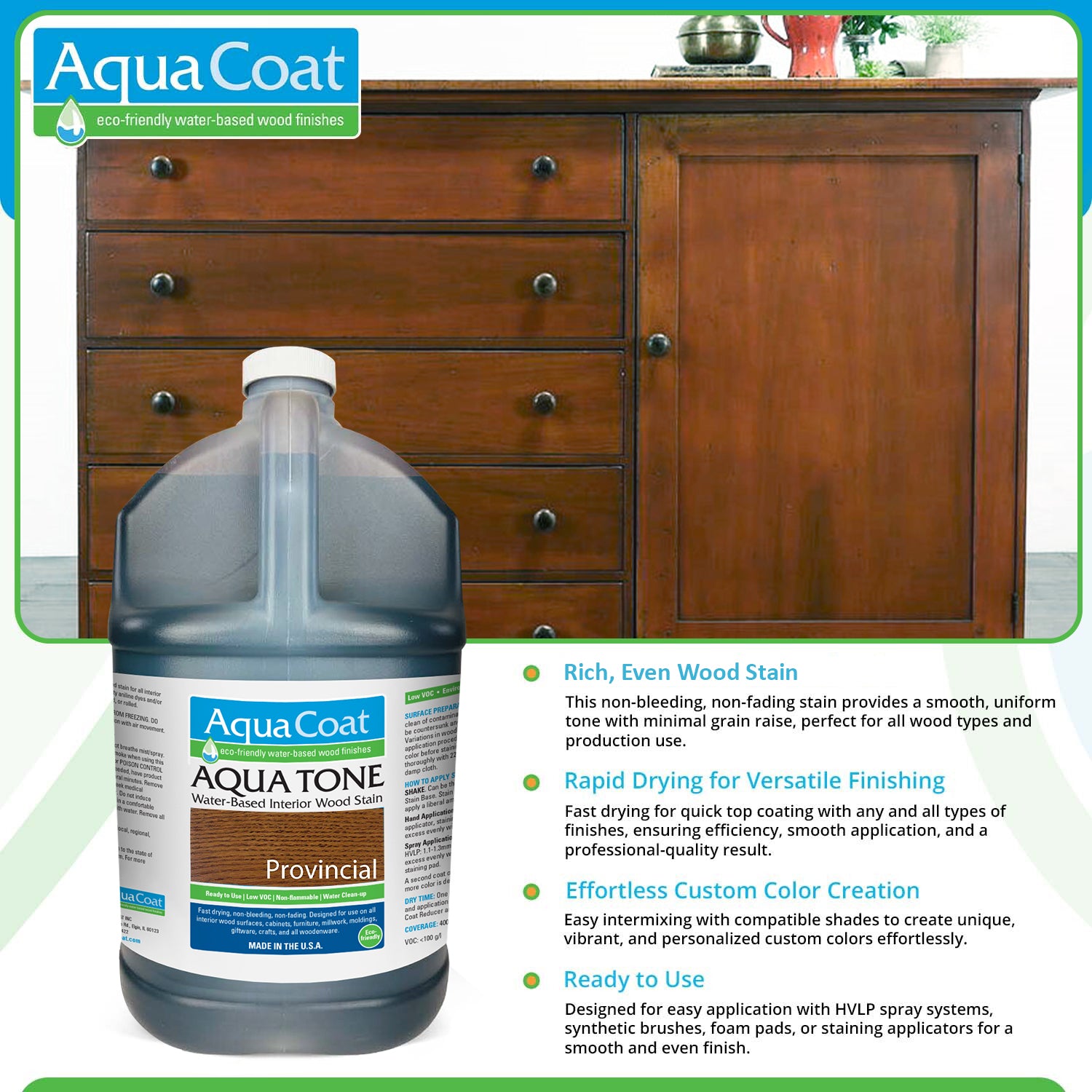 Aqua Tone Water-Based Stains – Aqua Coat